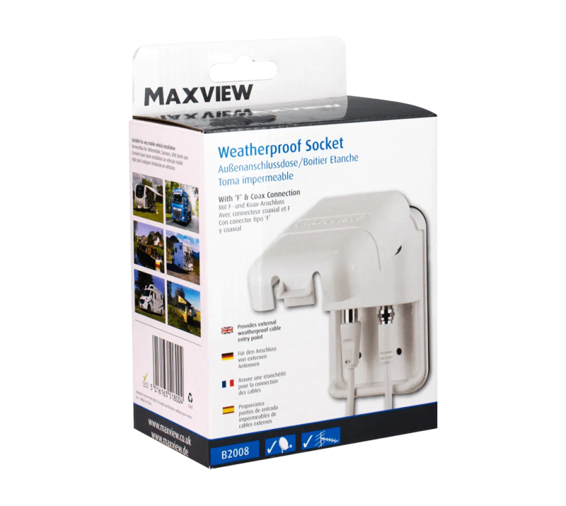 Maxview Single Weatherproof Coax Connector Socket